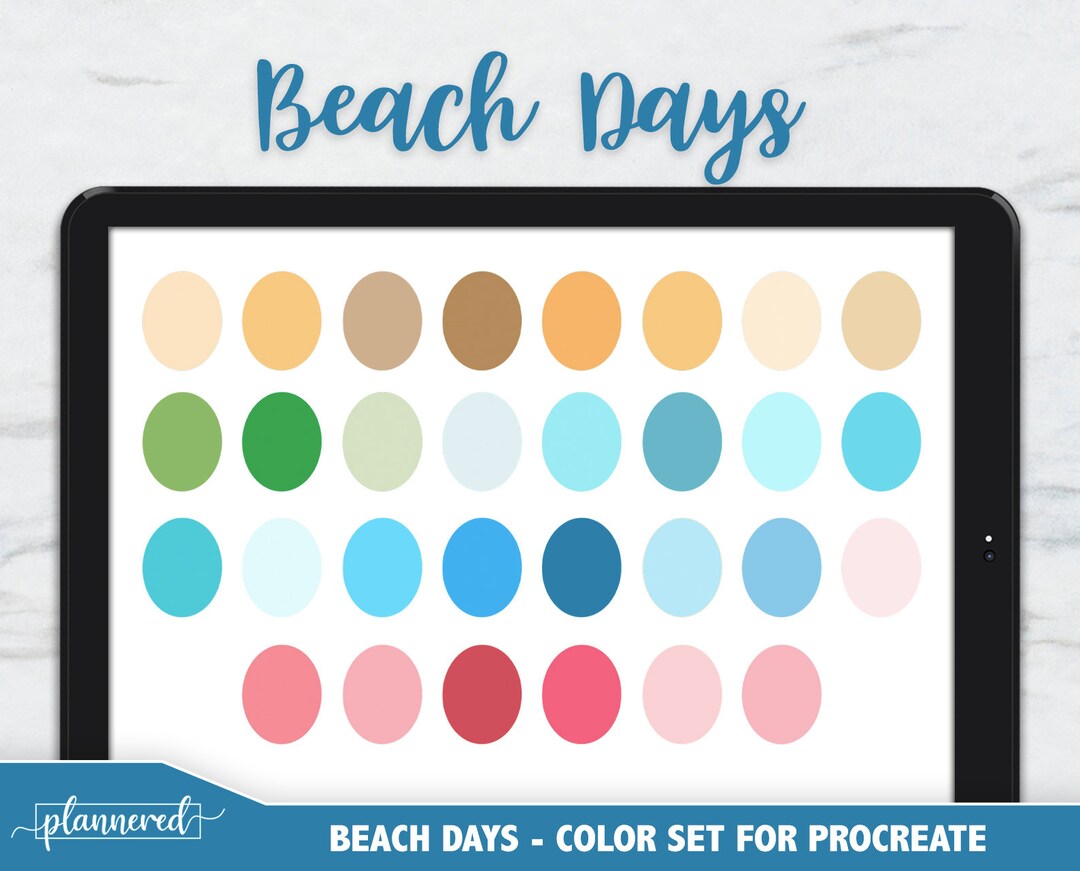 Beach Days Color Palette Procreate Swatch Beach Summer - Etsy