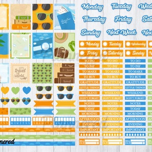 Vacation Digital Stickers, 500+ Digital Vacation Sticker Set ...