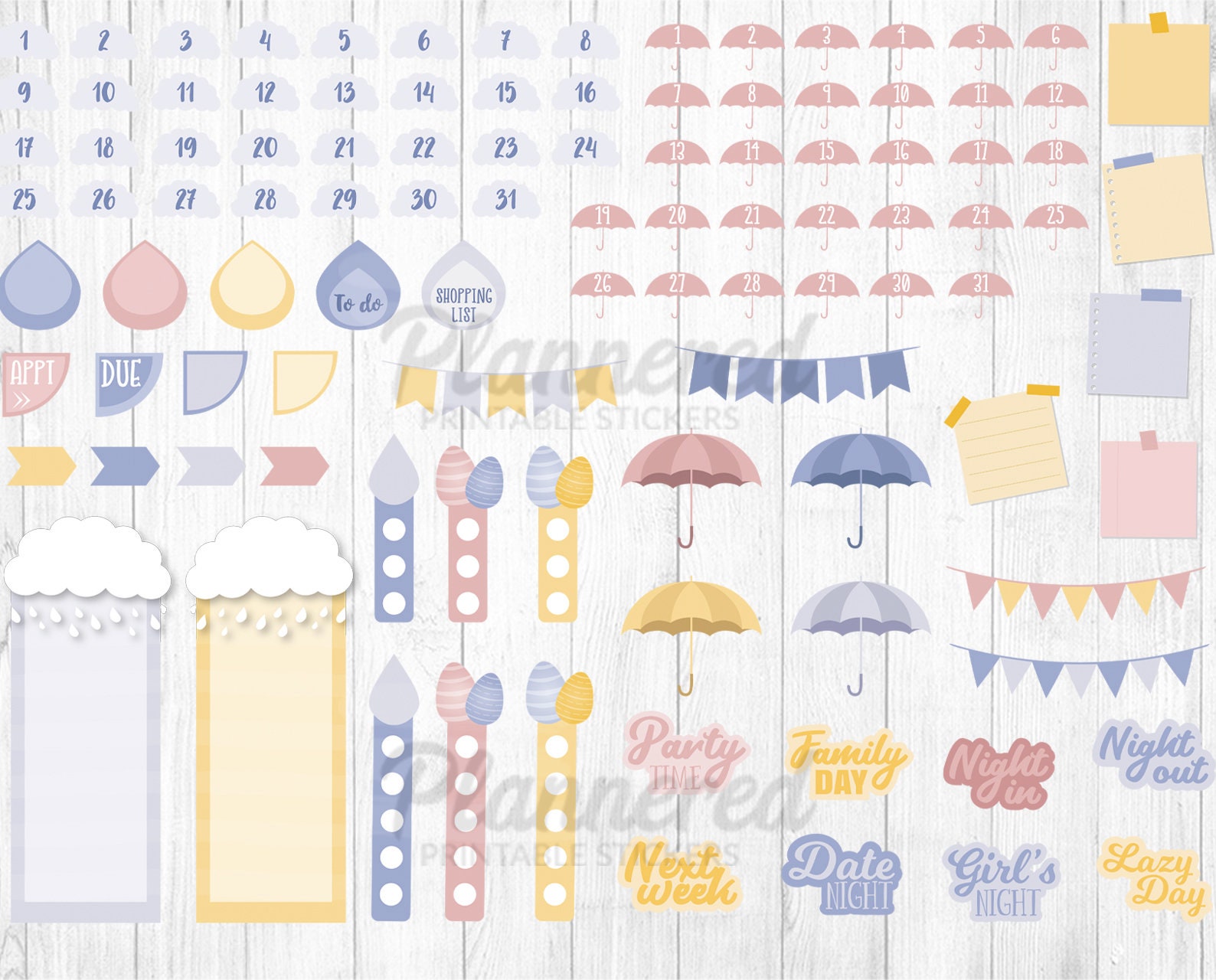 April Digital Stickers 500 April Digital Sticker Set | Etsy