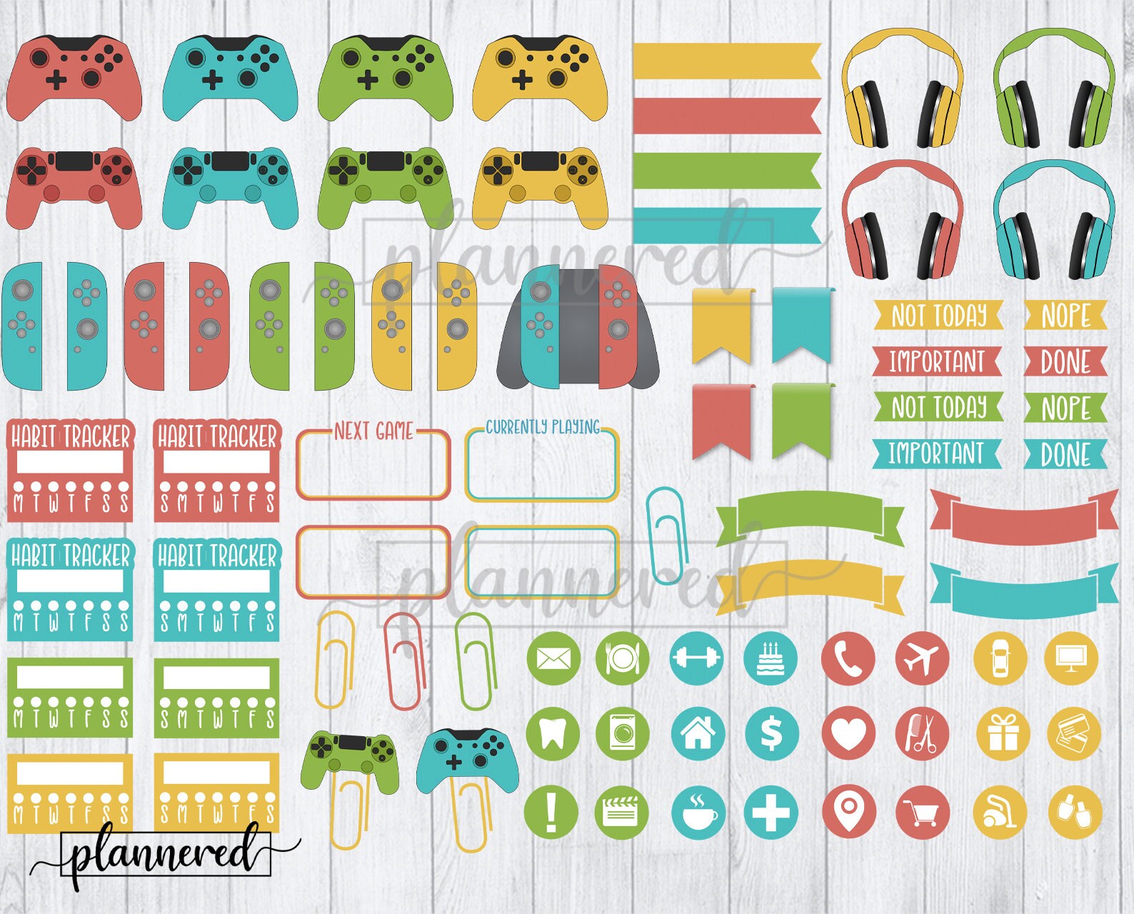 Gamer Digital Stickers, 500+ Gaming Night Digital Sticker Set ...
