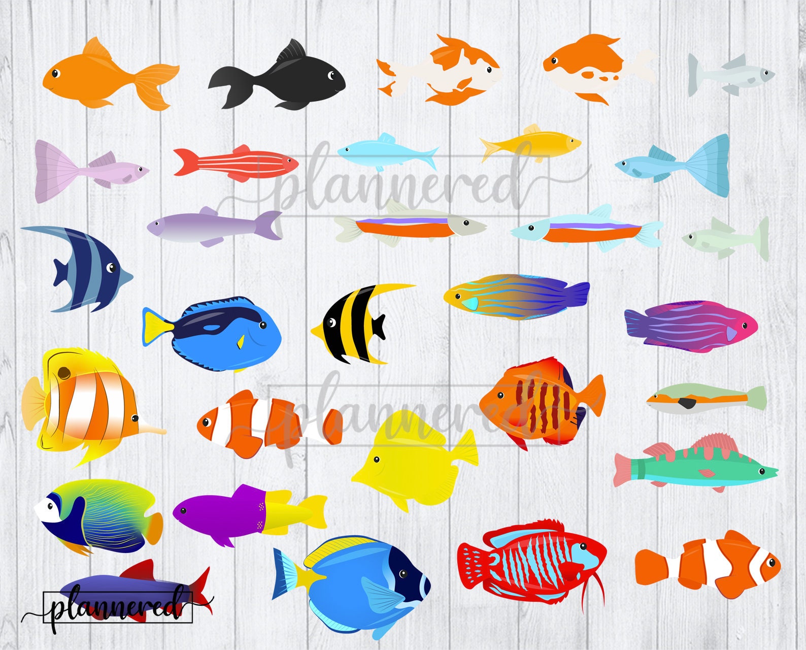 Fish Tank Digital Stickers Precropped Goodnotes Aquarium | Etsy