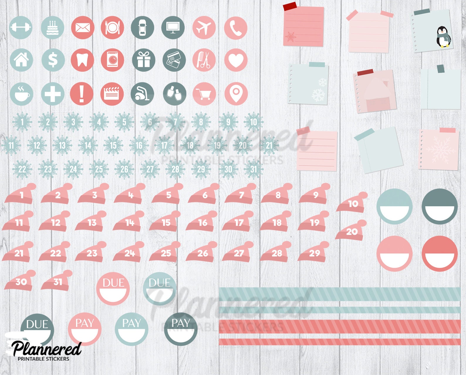 Winter Digital Stickers Digital Goodnotes Stickers 500 | Etsy