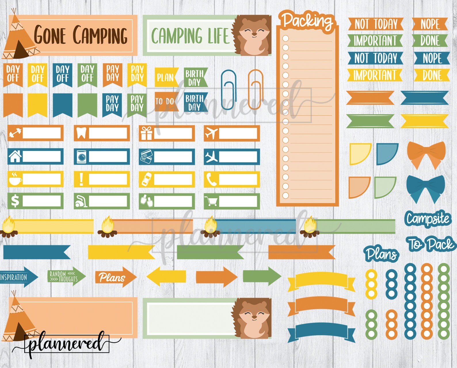 Camping Digital Stickers 500 Digital Sticker Set for - Etsy