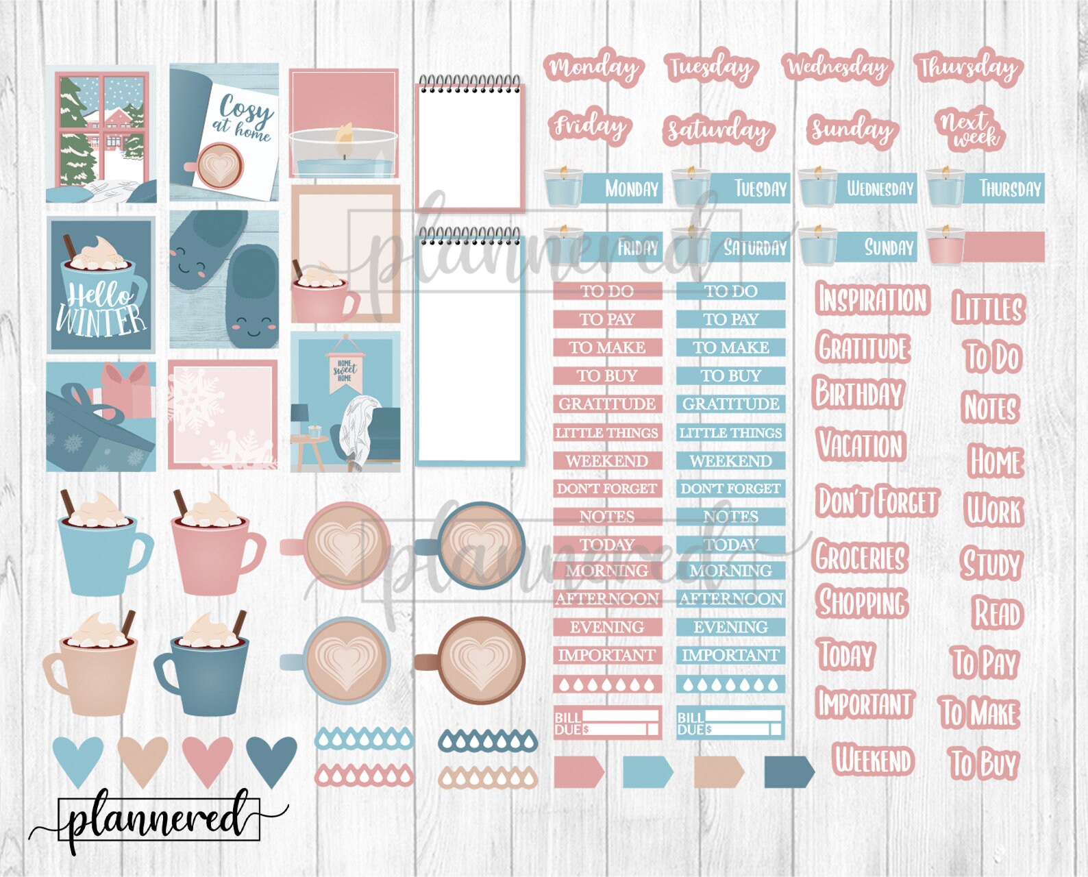 Cosy Winter Digital Stickers Winter time Digital Goodnotes | Etsy