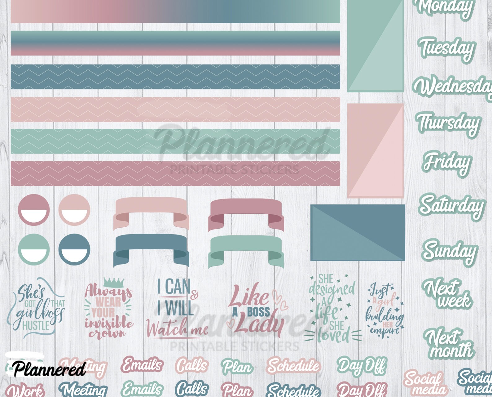 Girl Boss Digital Stickers 500 Work Digital Sticker Set | Etsy