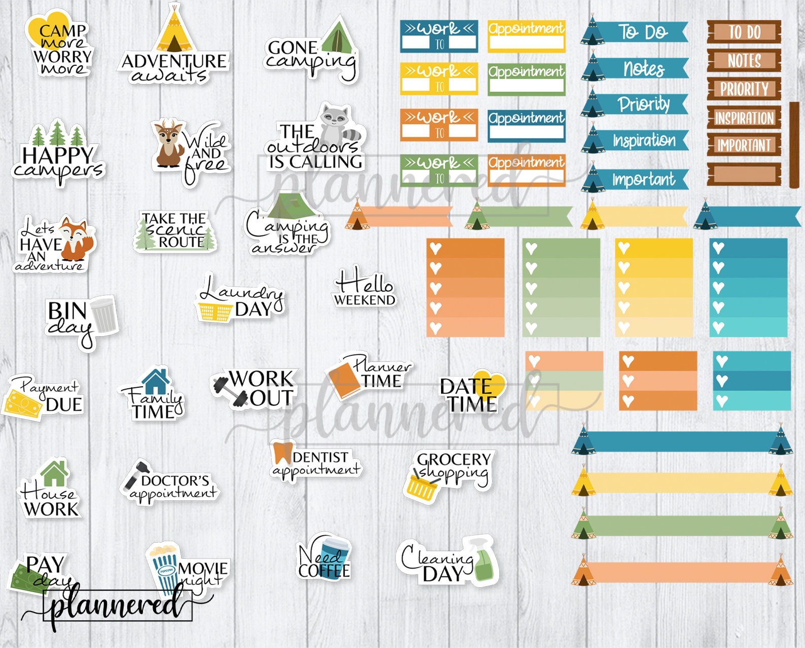 Camping Digital Stickers, 500+ Digital Sticker Set for Camping ...