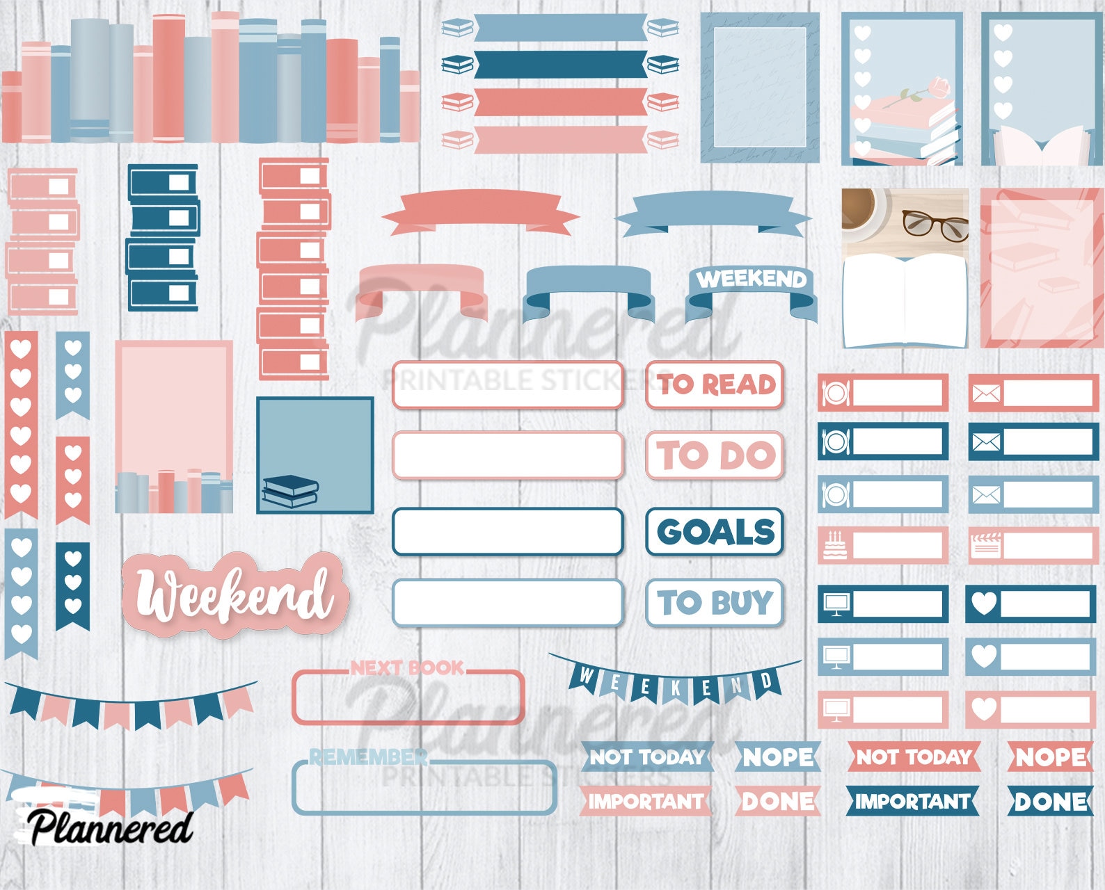 Reading Digital Stickers, 500+ Digital Book Shelf Sticker Set ...