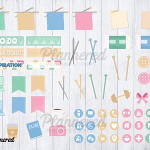Knitting Digital Stickers, 500+ Digital Knitting Sticker Set ...