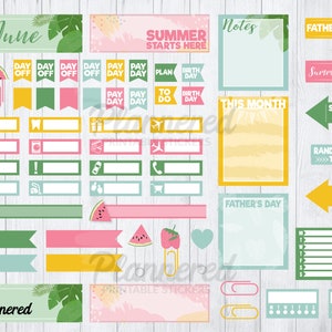 June Digital Stickers, 500+ Digital June Summer Sticker Set, Precropped ...