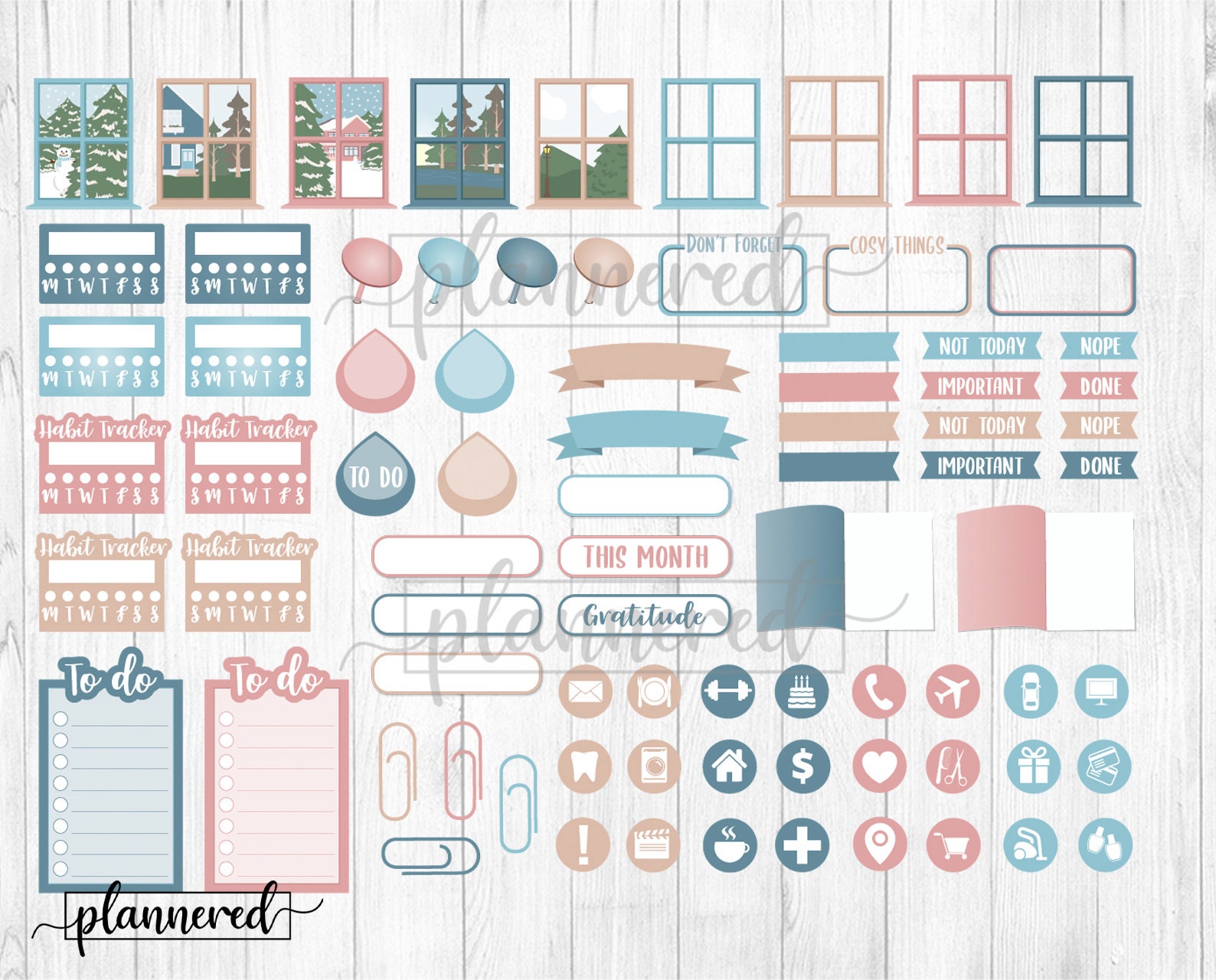 Cosy Winter Digital Stickers Winter time Digital Goodnotes | Etsy