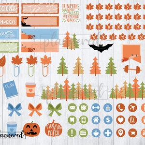 October Digital Stickers, 500+ Digital October Fall Sticker Set ...