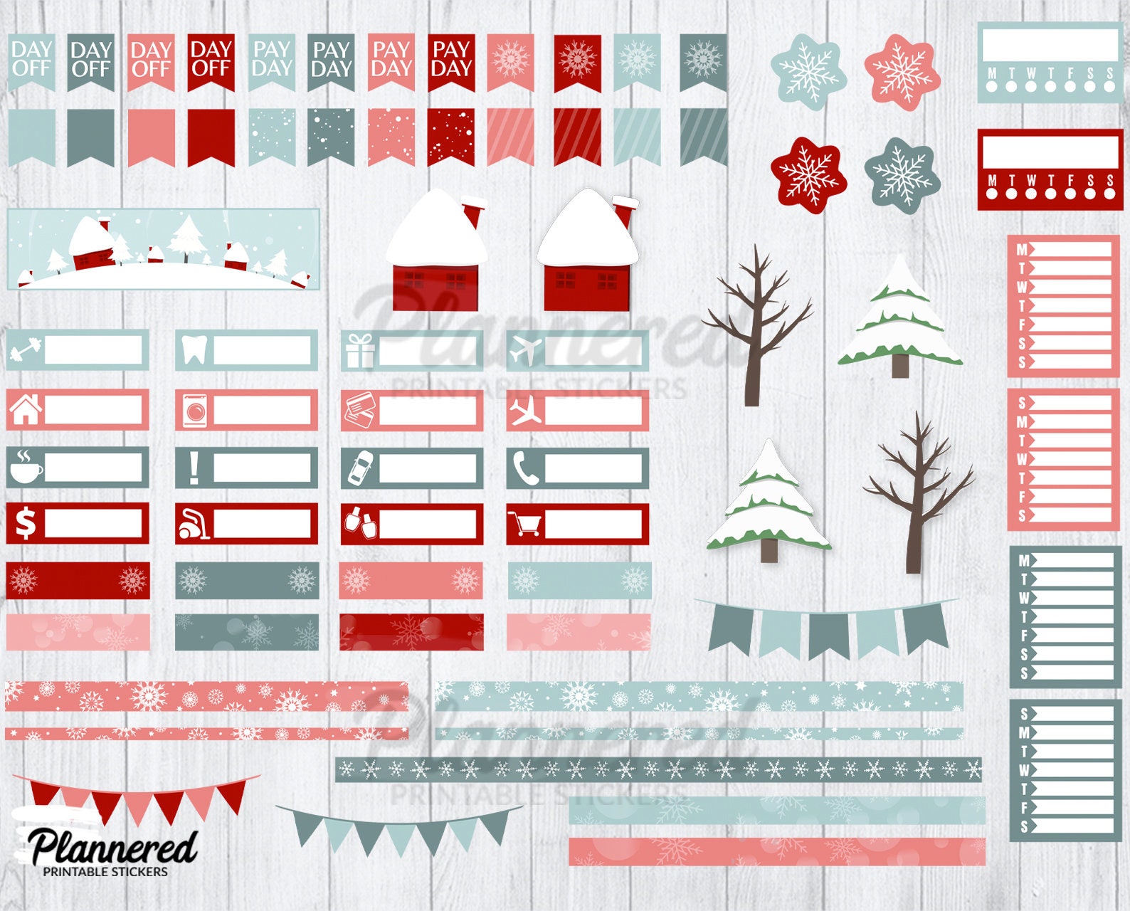 Winter Digital Stickers Digital Goodnotes Stickers 500 | Etsy