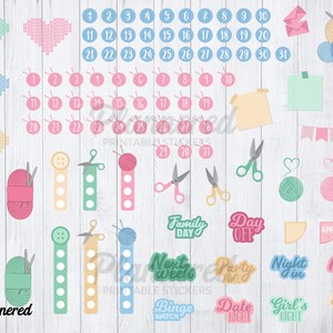 Knitting Digital Stickers, 500+ Digital Knitting Sticker Set ...