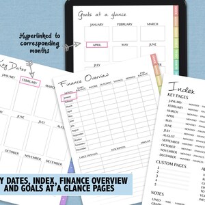 Undated Digital Planner Vertical for Goodnotes, Rainbow Tabs, Vertical ...