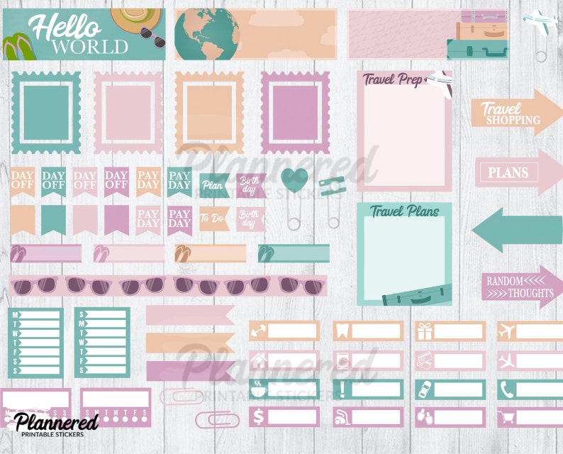 Wanderlust Digital Stickers 500 Digital Travel Sticker Set - Etsy