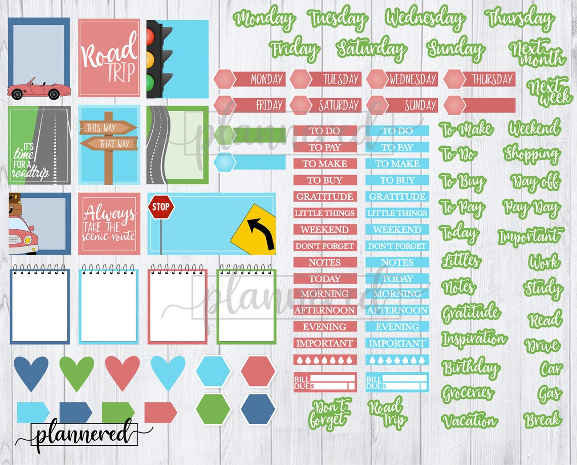 Road Trip Digital Stickers 500 Digital Roadtrip Summer - Etsy