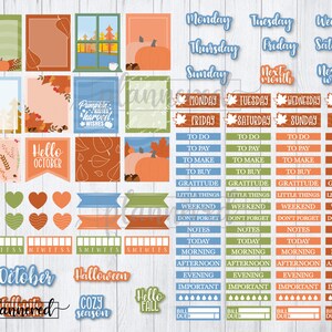 October Digital Stickers, 500+ Digital October Fall Sticker Set ...
