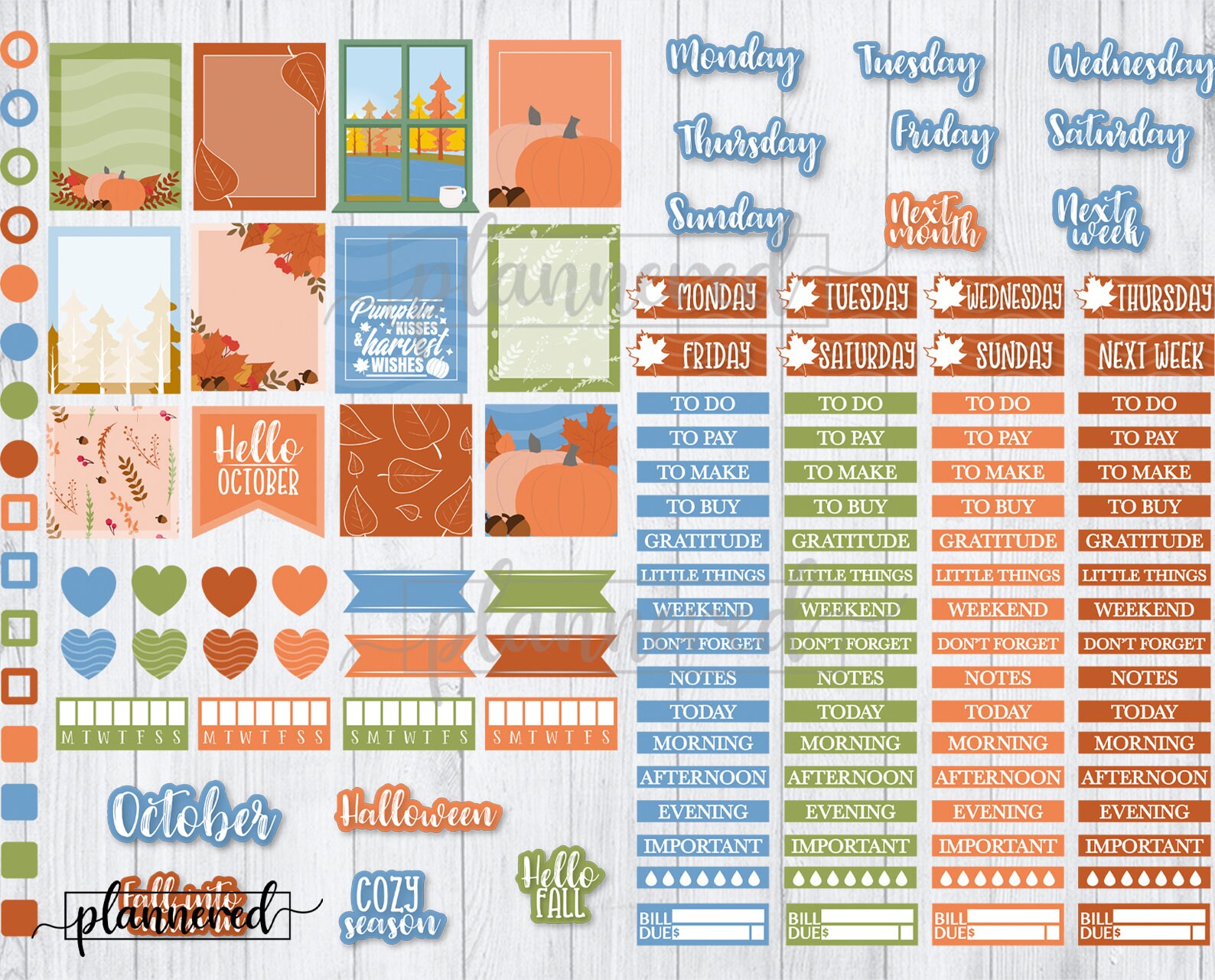 October Digital Stickers 500 Digital October Fall Sticker - Etsy