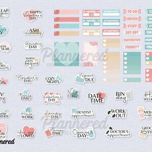 February Digital Stickers, 500+ Digital February Sticker Set ...