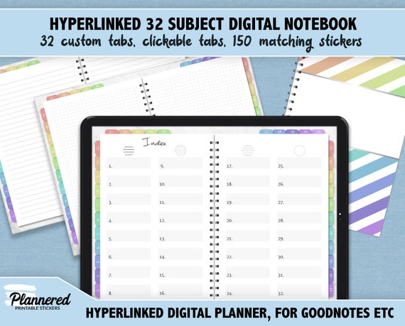 32 Subject Digital Notebook Digital Note Book Planner for - Etsy