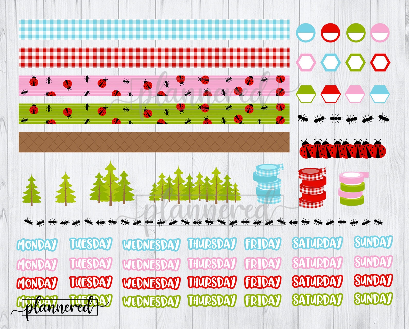 Picnic Digital Stickers, 500 Summer Picnic Digital Sticker Set ...