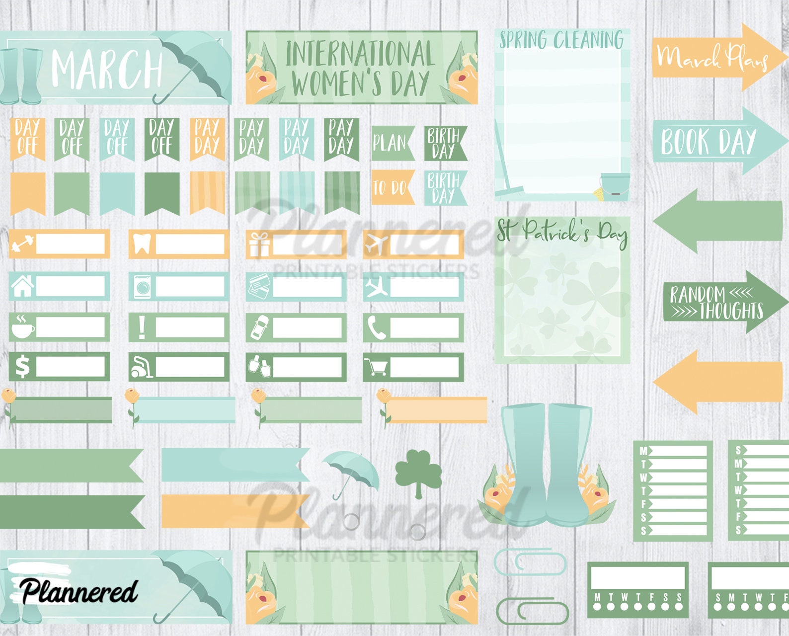 March Digital Stickers 500 March Digital Sticker Set - Etsy