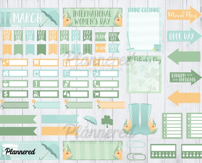 March Digital Stickers 500 March Digital Sticker Set | Etsy