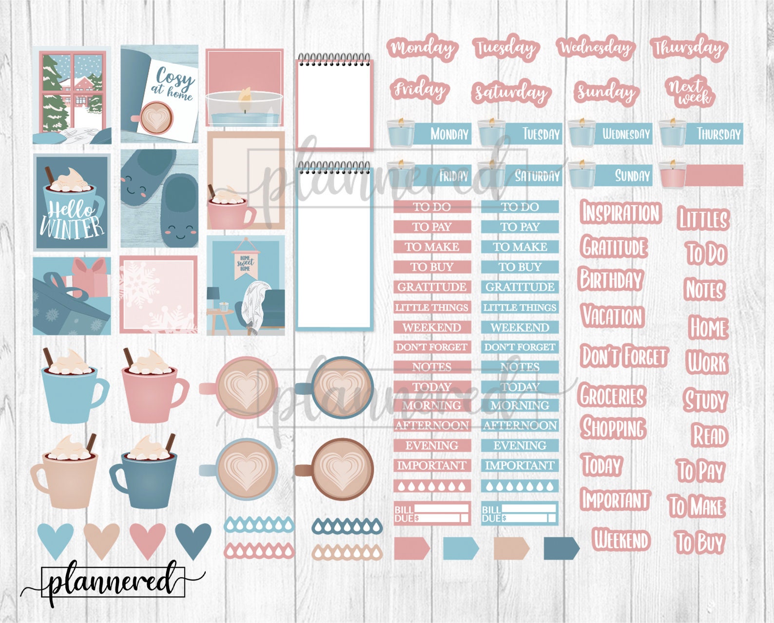 Cosy Winter Digital Stickers Winter at Home Digital Goodnotes | Etsy