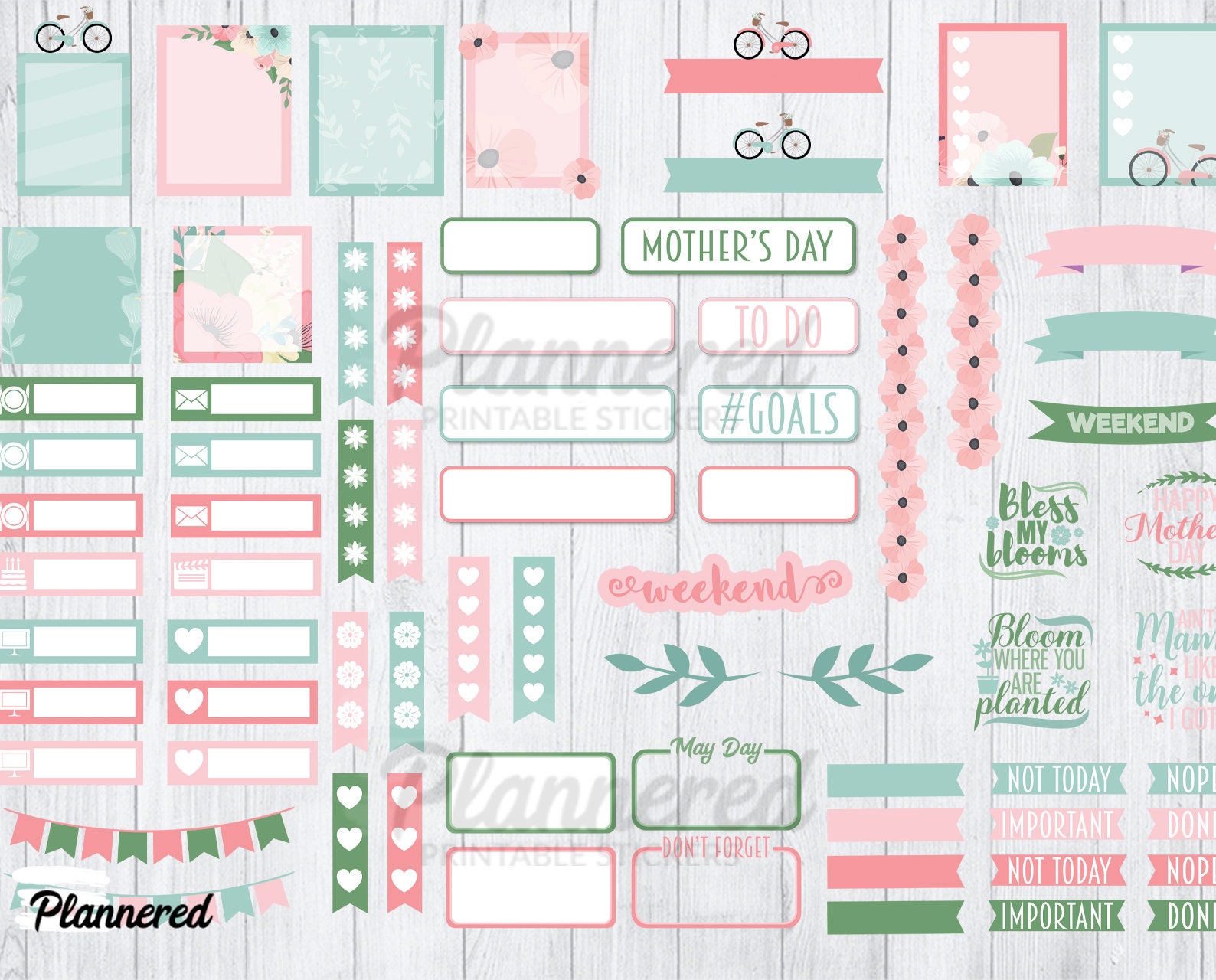 May Digital Stickers, 500 May Monthly Digital Stickers, Precropped ...