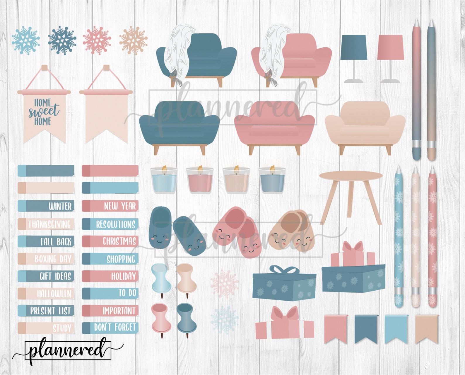 Cosy Winter Digital Stickers Winter time Digital Goodnotes | Etsy