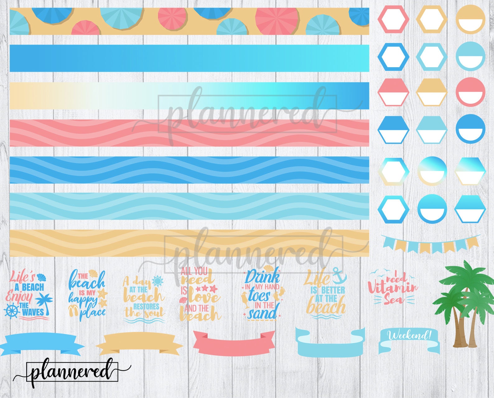 Beach Days Digital Stickers 600 Summer Digital Sticker Set | Etsy