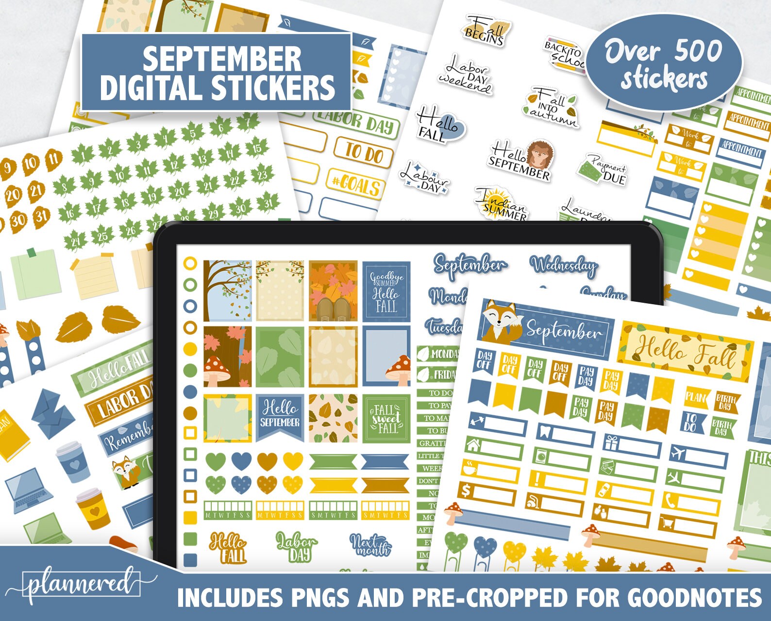 September Digital Stickers 500 Digital September Sticker - Etsy