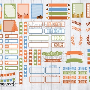 October Digital Stickers, 500+ Digital October Fall Sticker Set ...