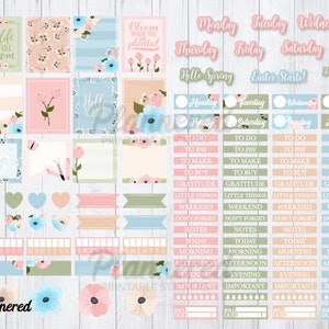 Spring Digital Stickers, 500+ Digital Floral Spring Sticker Set ...