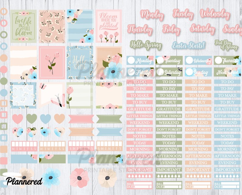 Spring Digital Stickers 500 Digital Floral Spring Sticker - Etsy