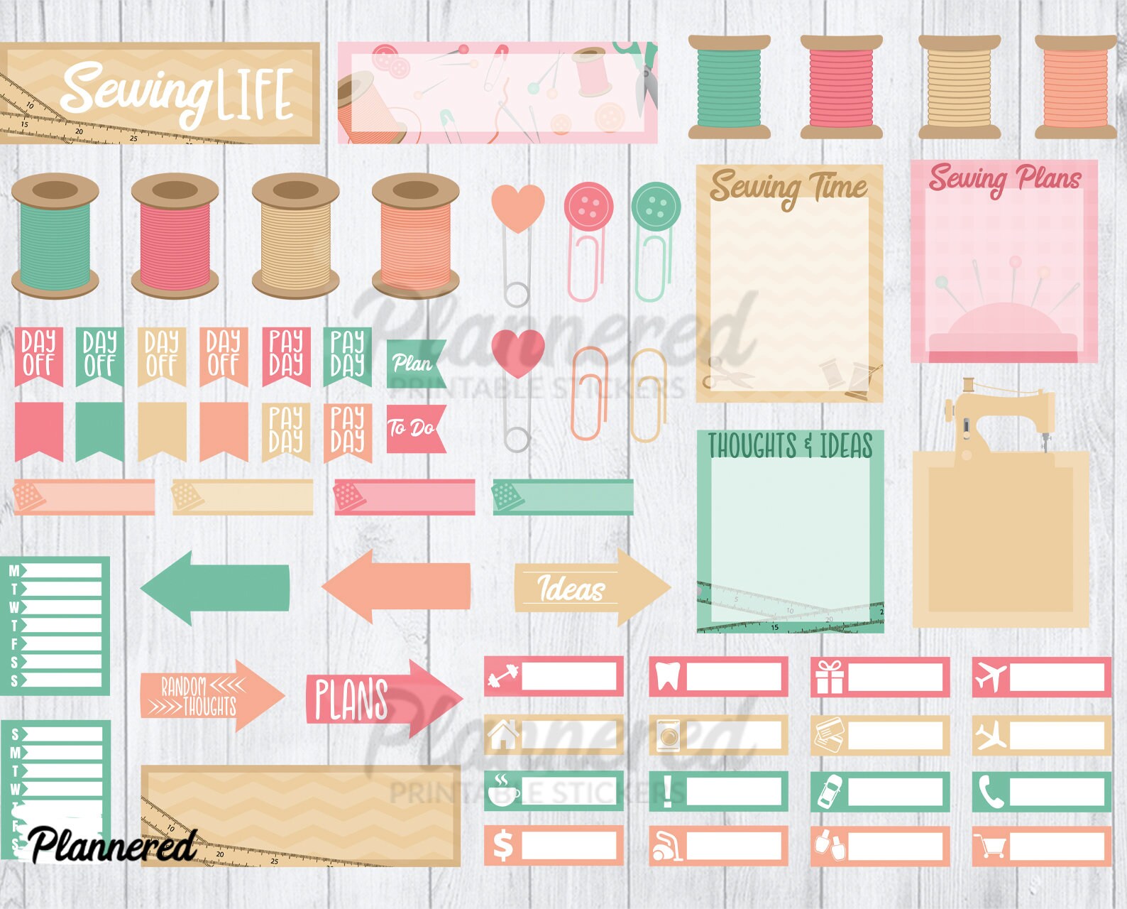 Sewing Digital Stickers 500 Digital Sewing Sticker Set - Etsy UK