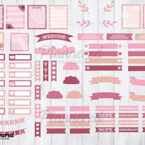 Romantic Digital Stickers, 500+ Digital Precropped Goodnotes Stickers ...