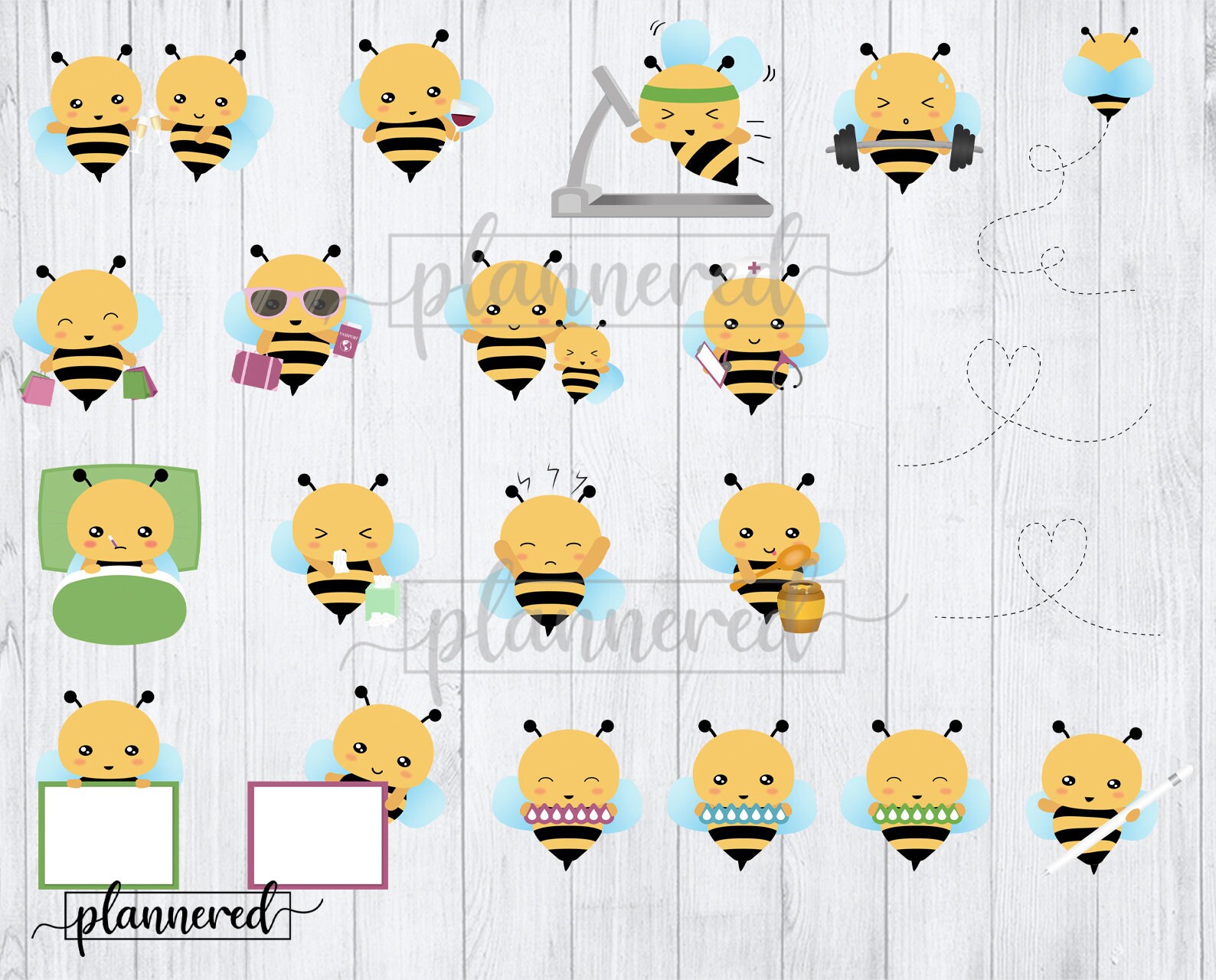 Bee Digital Stickers Spring Bee Planner Stickers 500 bee | Etsy
