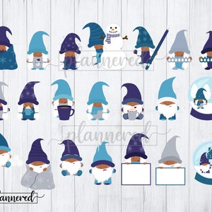 Winter Gnomes Digital Stickers, 600+ Winter Gnome Life Digital Stickers ...