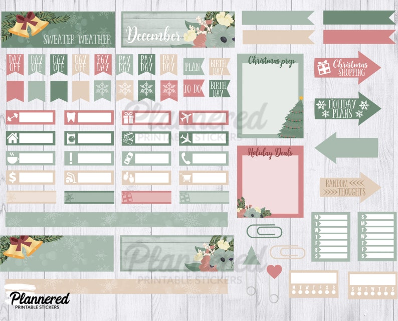 December Digital Stickers 500 Digital December Sticker Set - Etsy