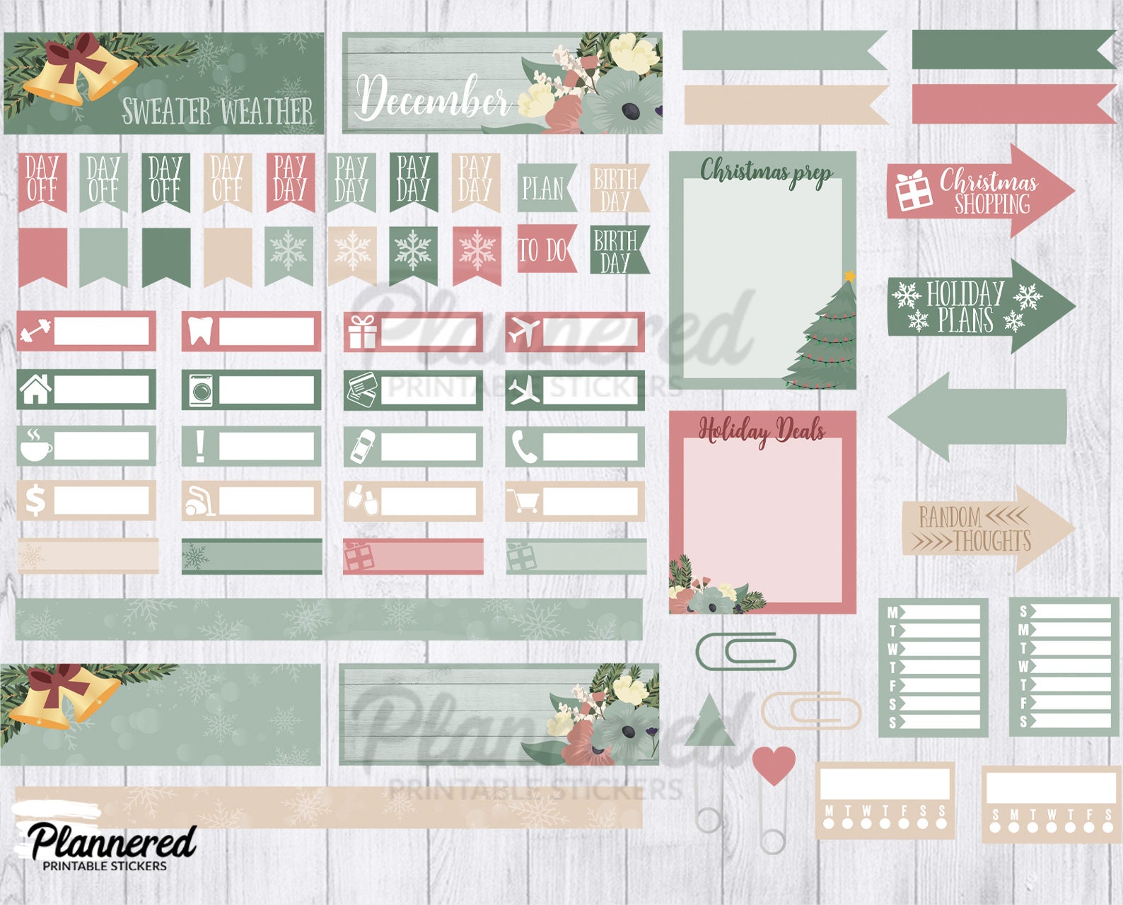 December Digital Stickers 500 Digital December Sticker Set - Etsy