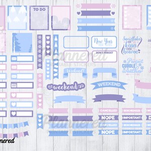 January Digital Stickers, 500+ Digital January Sticker Set, Precropped ...