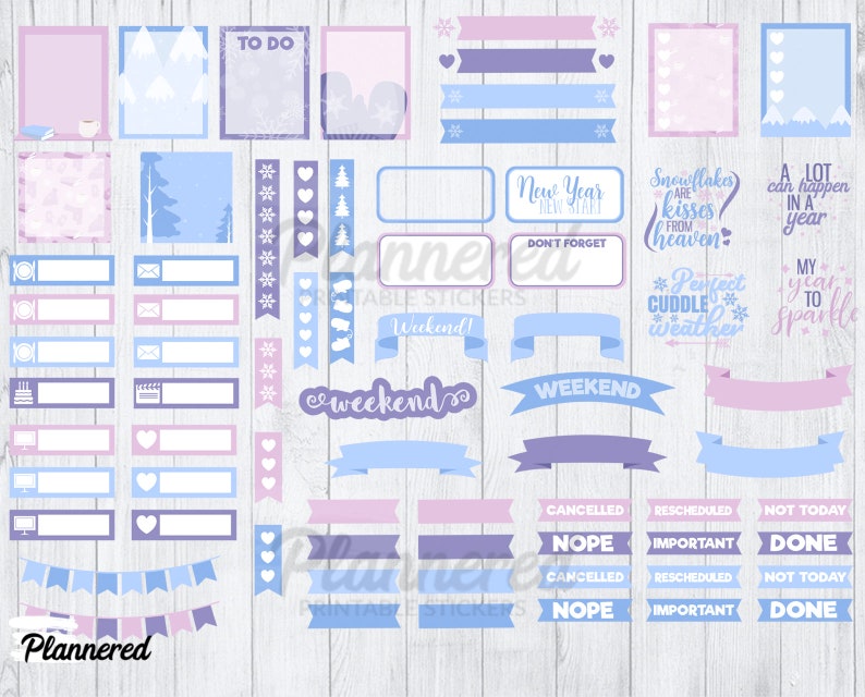 January Digital Stickers, 500+ Digital January Sticker Set, Precropped ...