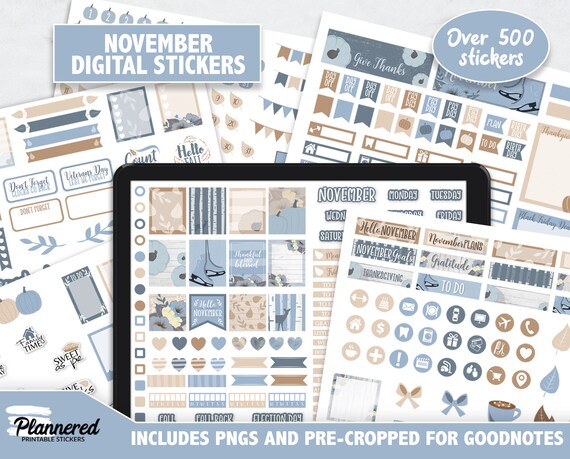 November Digital Stickers 500 digital November sticker set | Etsy