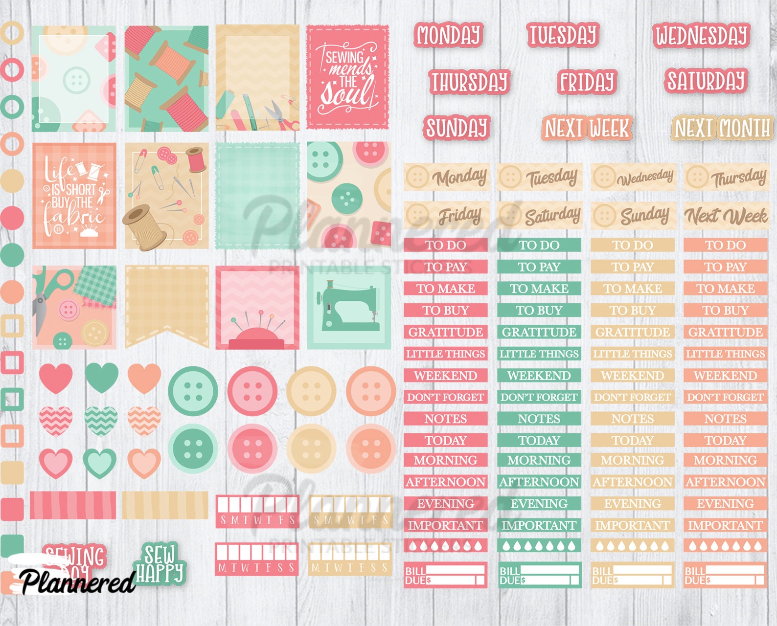 Sewing Digital Stickers 500 Digital Sewing Sticker Set - Etsy UK