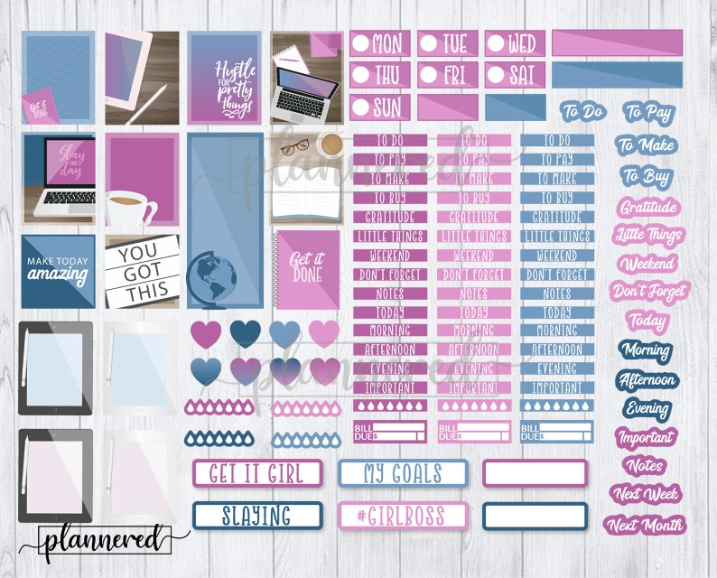 Digital Girl Boss Sticker Set, 500+ Girlboss Digital Sticker Set ...