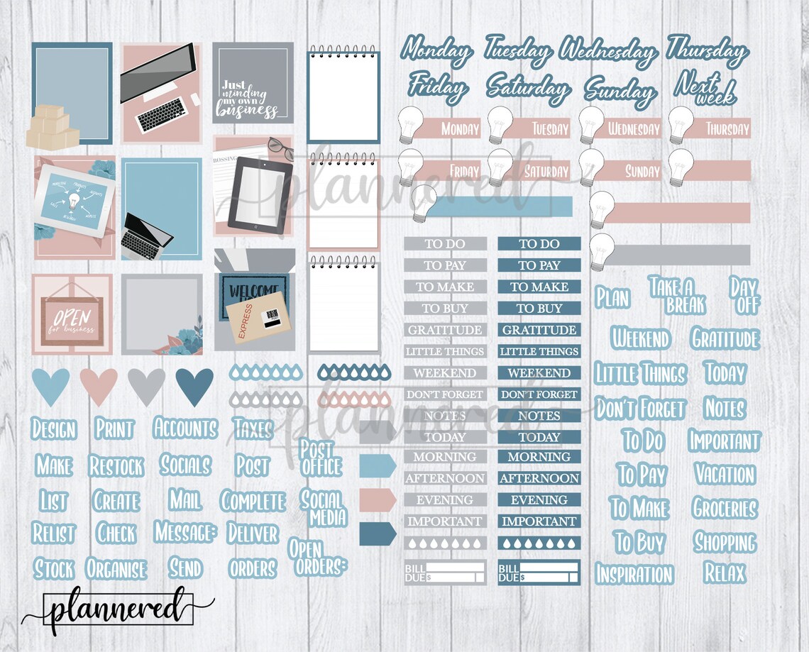 Small Business Digital Stickers, 600+ Home Craft Business Digital ...