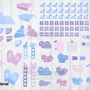 January Digital Stickers, 500+ Digital January Sticker Set, Precropped ...