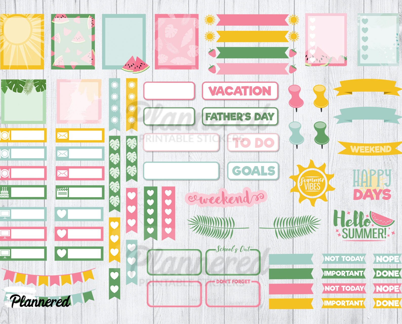 June Digital Stickers 500 Digital June Summer Sticker Set - Etsy