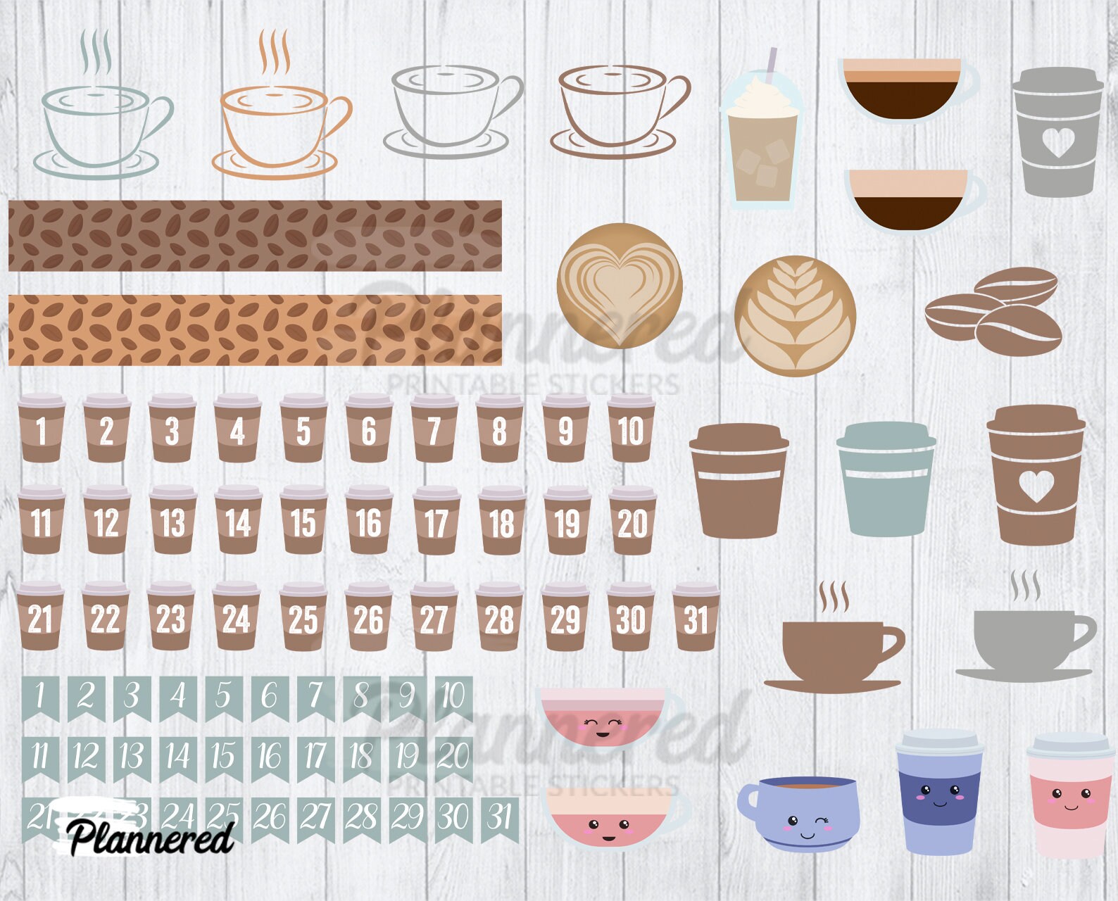 Coffee Digital Stickers 500 Coffee Lover Digital Sticker - Etsy